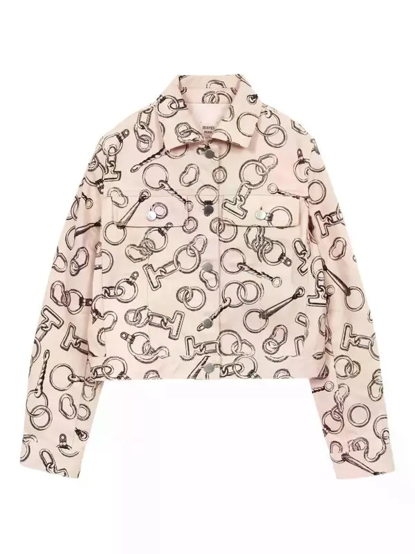 Hermès 2010s Printed Denim Jacket