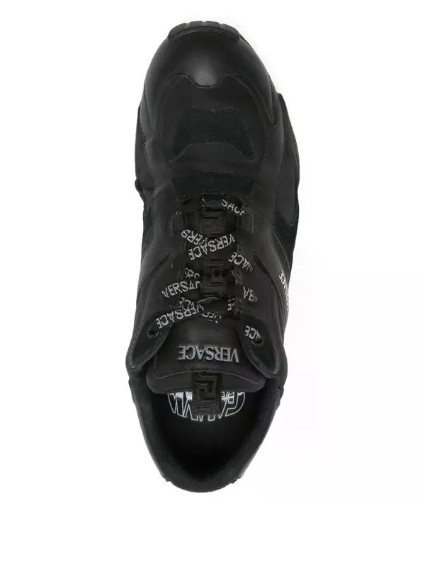 Versace Galaxia Leather Sneakers - Black