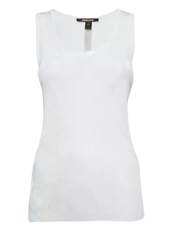 Roberto Cavalli Jersey Tank With Lace Trim