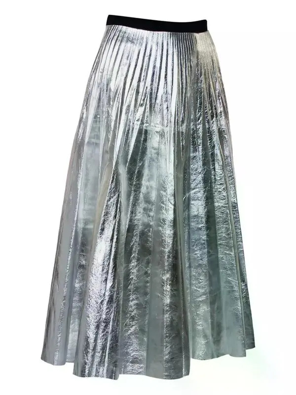 Gucci Pleated Leather A-line Skirt