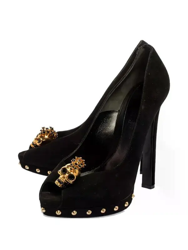 Alexander McQueen 135mm Skull-embellished Pumps - Black