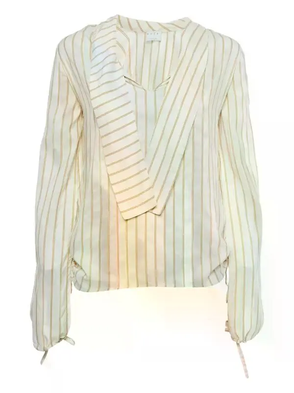 Marni 2024 Striped Tie-neck Blouse
