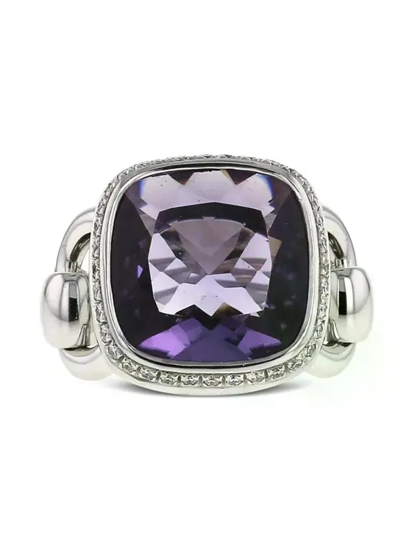 POIRAY 2010s Indrani Diamond And Amethyst White Gold Ring