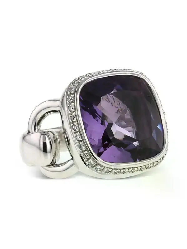 POIRAY 2010s Indrani Diamond And Amethyst White Gold Ring