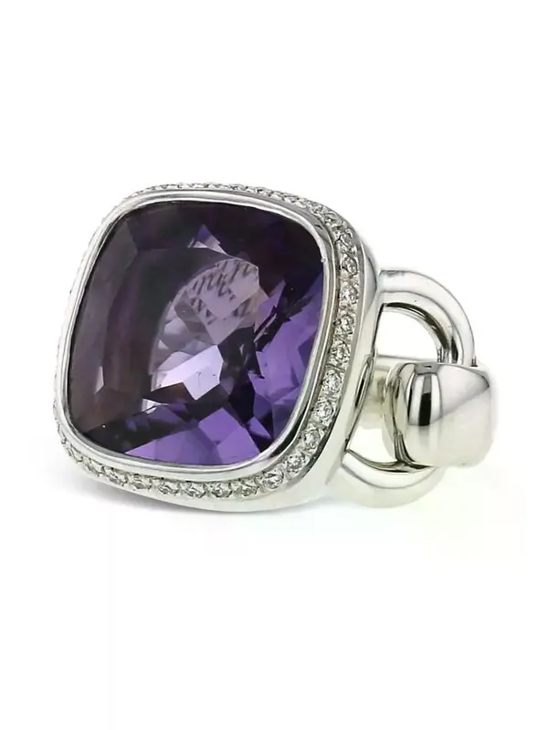 POIRAY 2010s Indrani Diamond And Amethyst White Gold Ring