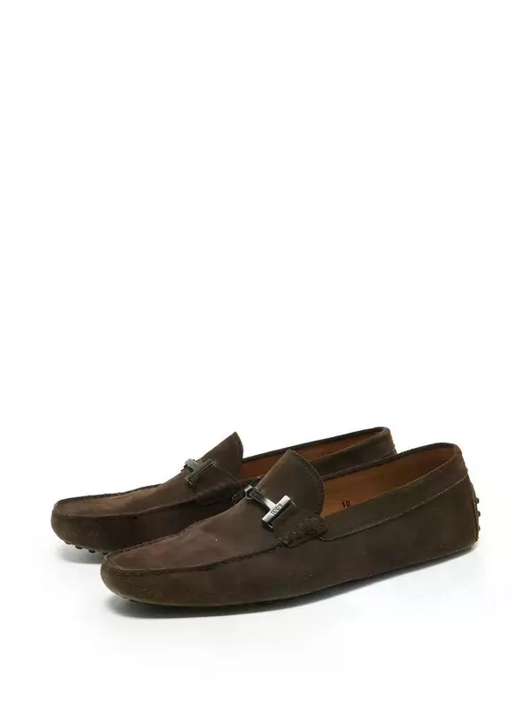 TOD'S Vintage Suede Loafers - Brown