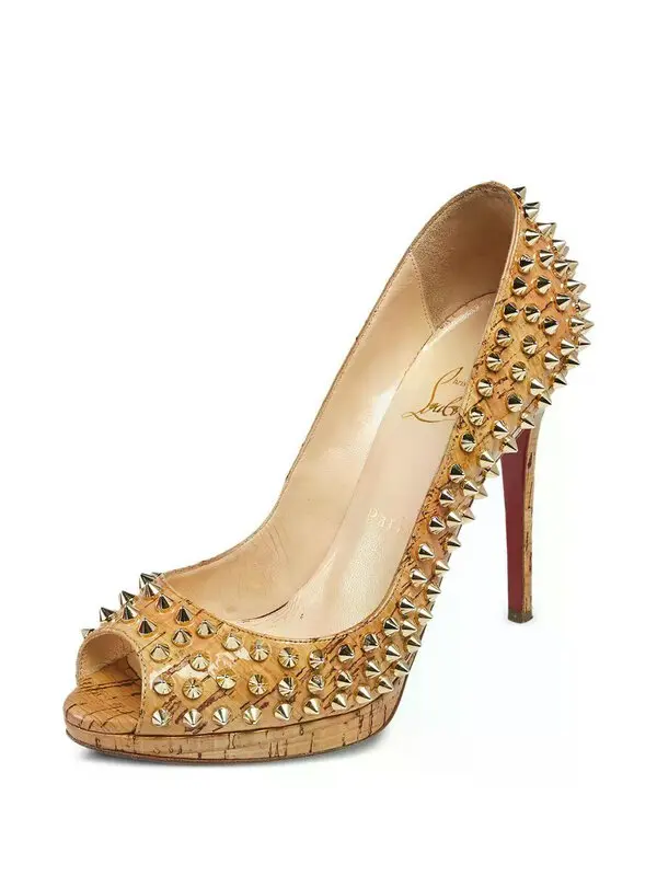 CHRISTIAN LOUBOUTIN 100mm Yolanda Spike-embellished Peep-toe Pumps