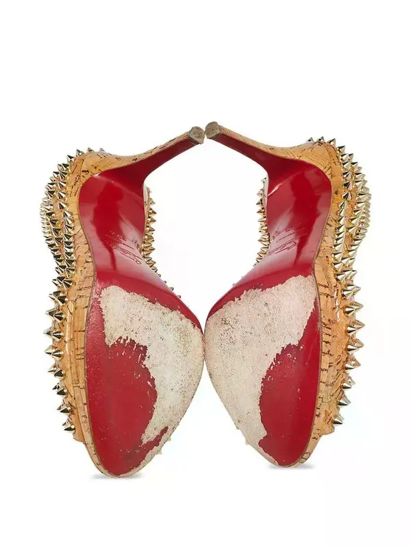 CHRISTIAN LOUBOUTIN 100mm Yolanda Spike-embellished Peep-toe Pumps