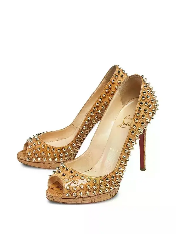 CHRISTIAN LOUBOUTIN 100mm Yolanda Spike-embellished Peep-toe Pumps