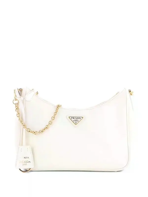 Prada Re-edition 2005 Saffiano Leather Shoulder Bag - White