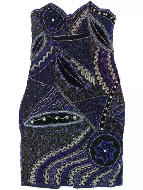 A.N.G.E.L.O. VINTAGE CULT 1980s Beaded Dress - Blue