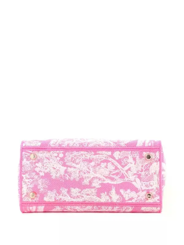 Dior Toile De Jouy Lady D-lite Embroidered Canvas Tote Bag - Pink