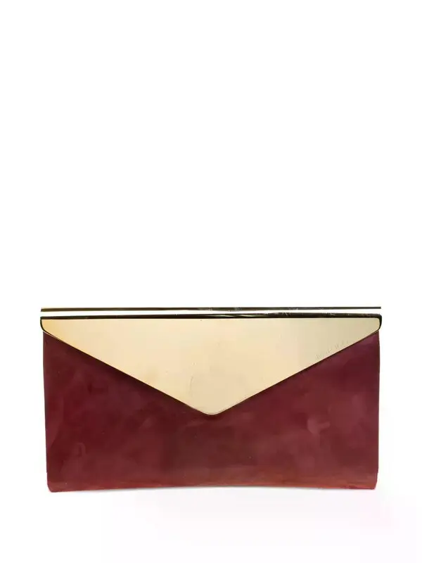 JIMMY CHOO Leather Metal-flap Clutch Bag - Red