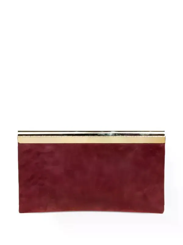 JIMMY CHOO Leather Metal-flap Clutch Bag - Red