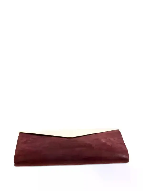 JIMMY CHOO Leather Metal-flap Clutch Bag - Red