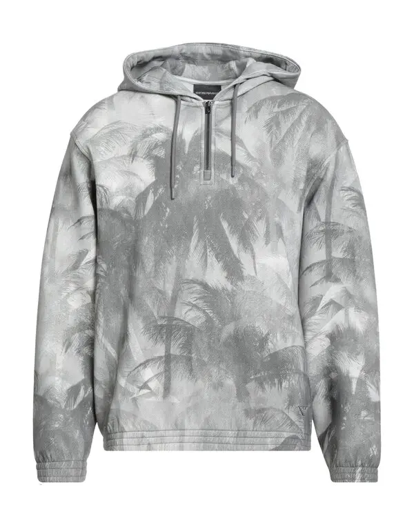 Emporio Armani Hooded Sweatshirt With Hawaiian Print