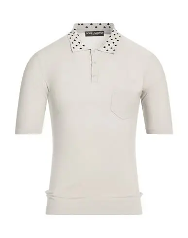 Dolce & Gabbana Polo Shirt In Light Silk - Light Grey