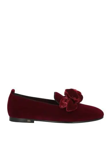 Dolce & Gabbana Textile Fiber Loafers - Burgundy