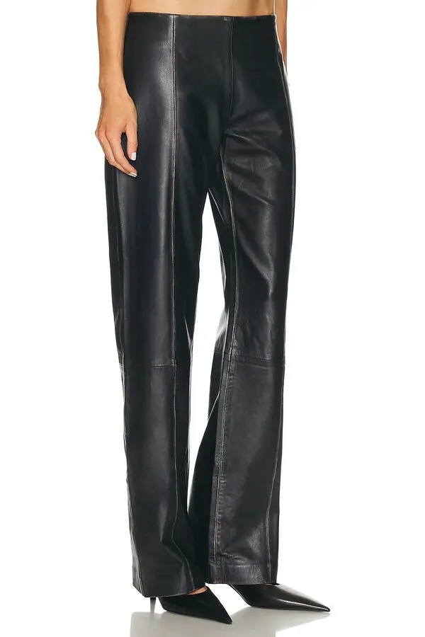 ST. AGNI Brushed Leather Pant