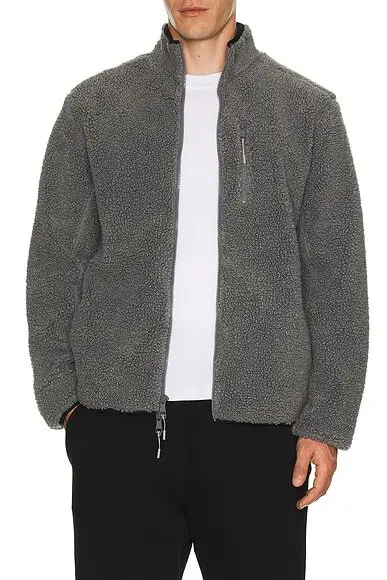 Beyond Yoga Boucle Fleece Zip Jacket - Shadow Grey