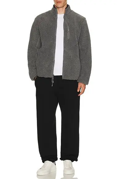 Beyond Yoga Boucle Fleece Zip Jacket - Shadow Grey