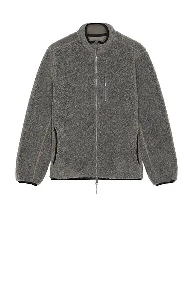 Beyond Yoga Boucle Fleece Zip Jacket - Shadow Grey