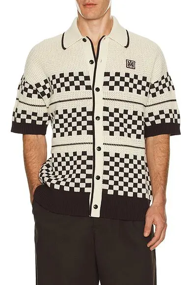 Amiri Checkered Mesh Shirt - Alabaster