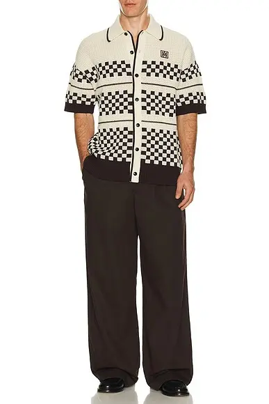 Amiri Checkered Mesh Shirt - Alabaster
