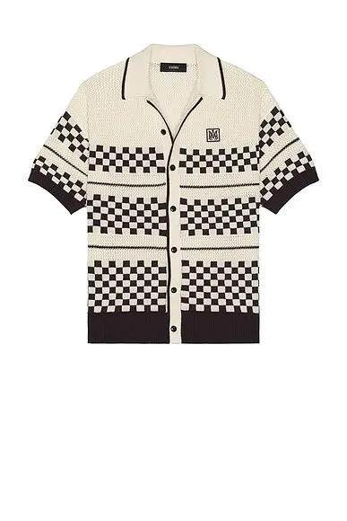 Amiri Checkered Mesh Shirt - Alabaster