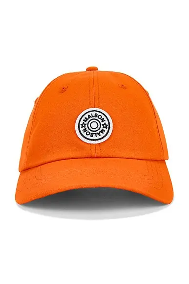 MALBON Waxed Cotton Strapback Cap - Flame