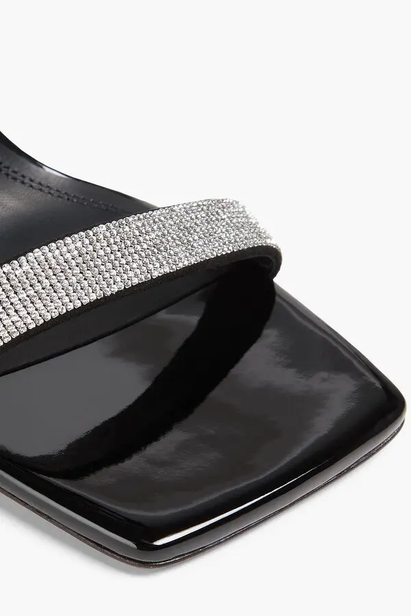 Amina Muaddi Rih Crystal-embellished Suede And Pvc Sandals