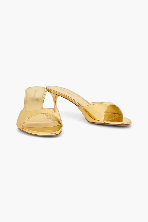Amina Muaddi Jeanne Mirrored-leather Mules