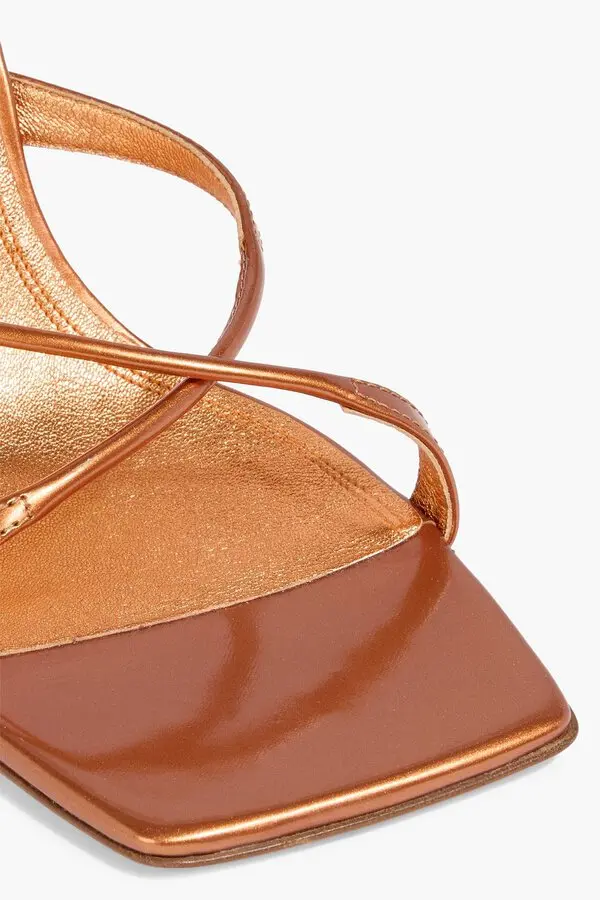 Amina Muaddi Adriana 95 Mirrored-leather Mules