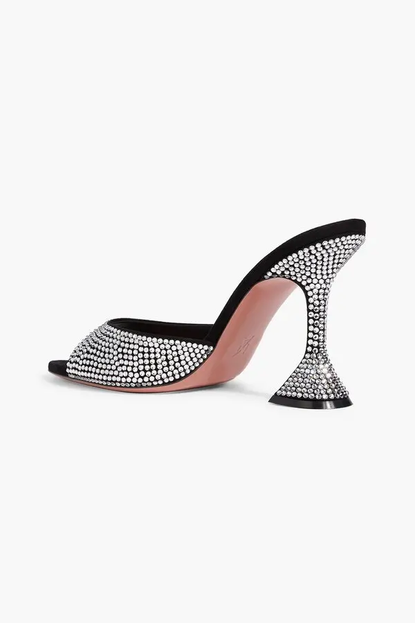 Amina Muaddi Caroline 95 Crystal-embellished Suede Mules