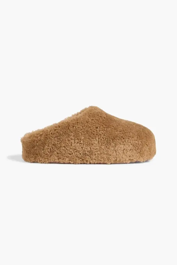 Amina Muaddi Giuly Shearling Clogs