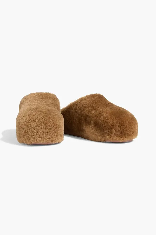 Amina Muaddi Giuly Shearling Clogs