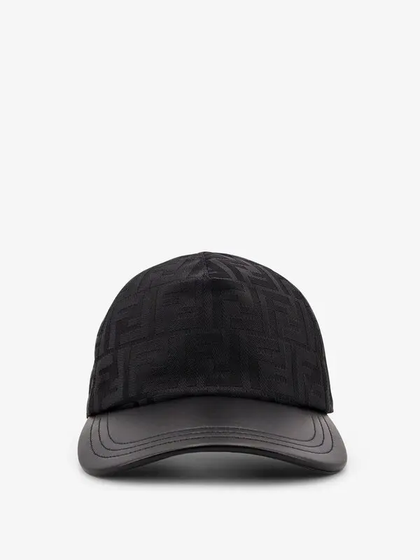 Fendi Ff Jacquard Nylon Baseball Hat - Black