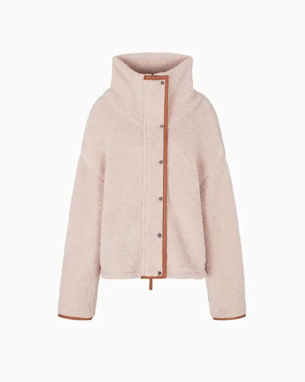 Giorgio Armani Neve Blouson In Curly Wool And Leather