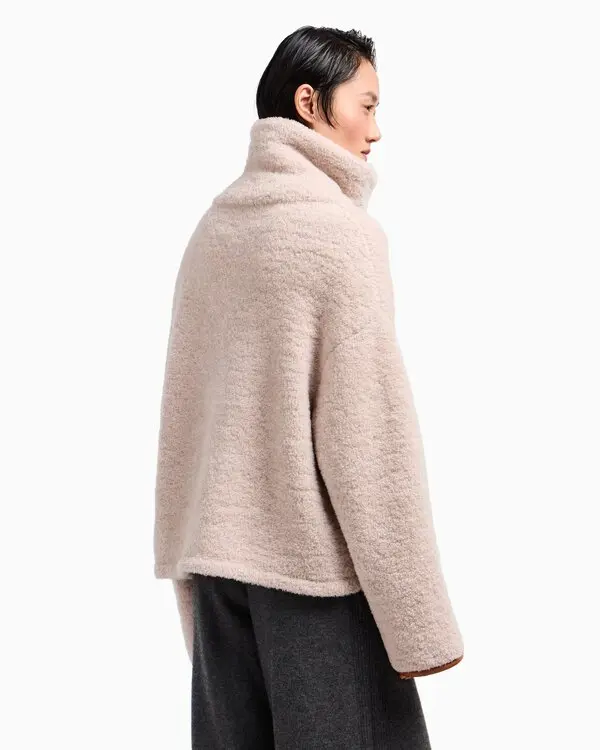 Giorgio Armani Neve Blouson In Curly Wool And Leather