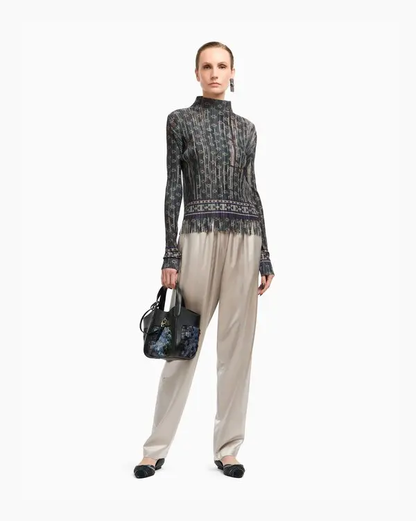 Giorgio Armani Straight-cut Trousers In Silk Satin