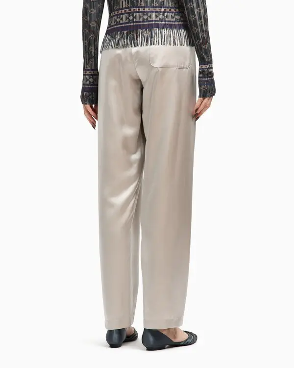 Giorgio Armani Straight-cut Trousers In Silk Satin