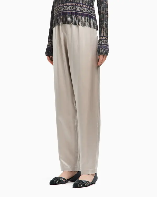 Giorgio Armani Straight-cut Trousers In Silk Satin