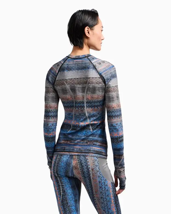 Giorgio Armani Neve Printed Jersey Crew-neck Jumper