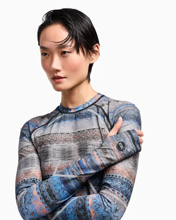 Giorgio Armani Neve Printed Jersey Crew-neck Jumper
