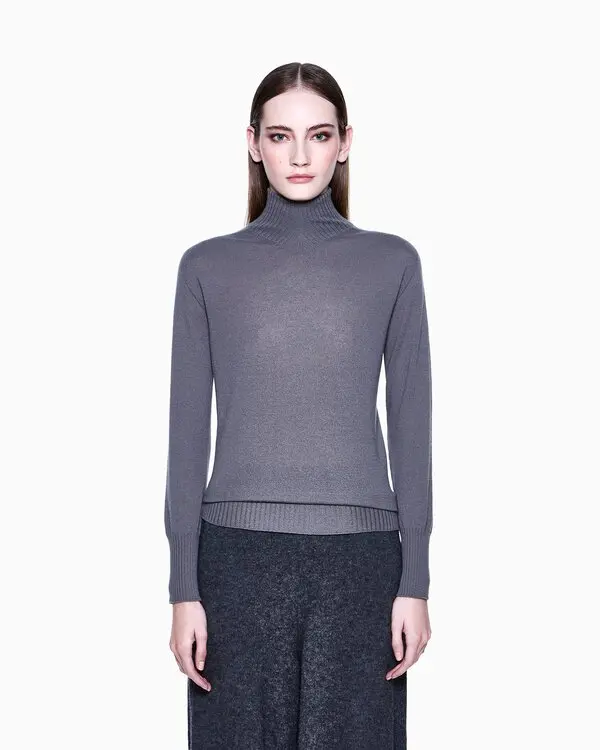 Giorgio Armani Neve Cashmere Mock-neck Jumper - Grey