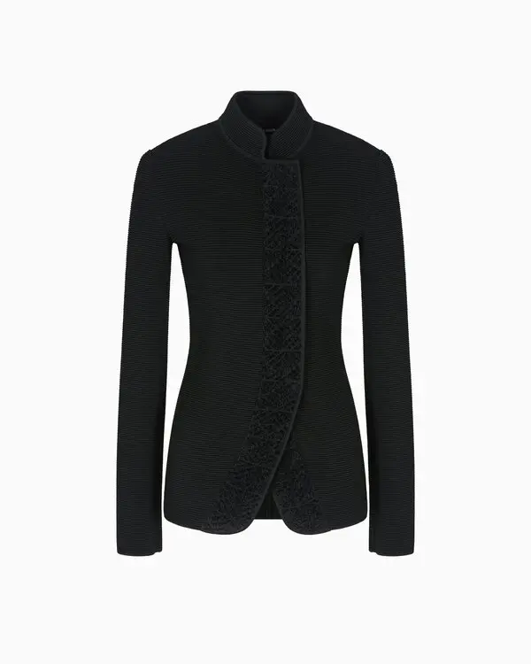Giorgio Armani Viscose Ottoman Single-breasted Jacket - Black