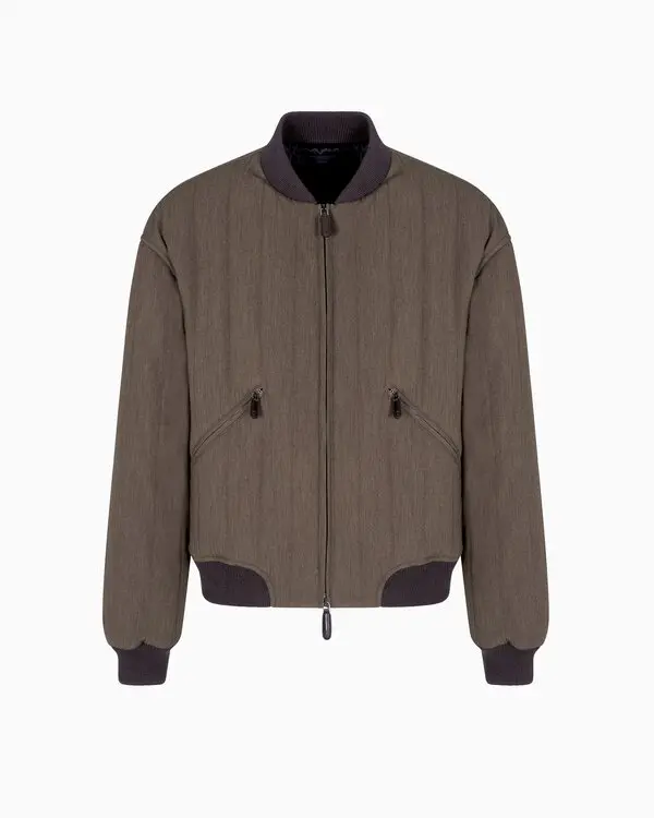 Giorgio Armani Virgin Wool And Viscose Canvas Blouson