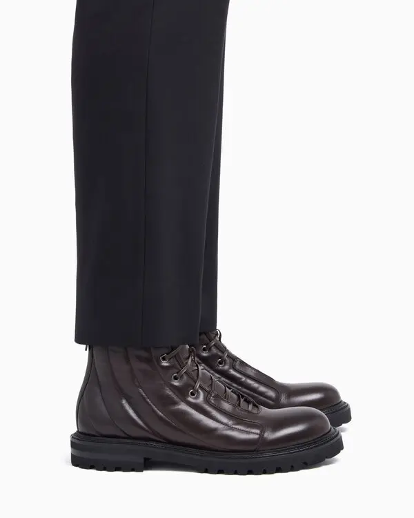 Giorgio Armani Nappa Calfskin Combat Boots