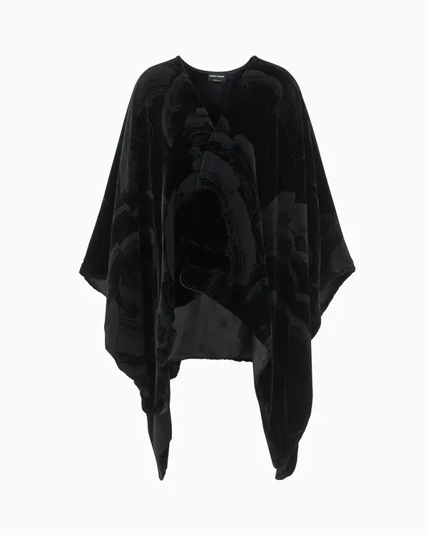 Giorgio Armani Laser-cut Velvet Cape