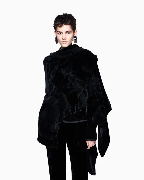 Giorgio Armani Laser-cut Velvet Cape